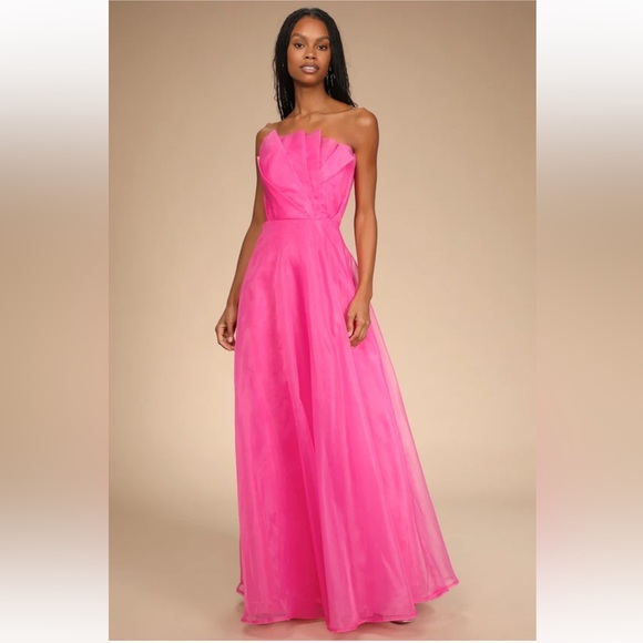 Lulus | Dresses | Lulus Strapless Organza Gown Nwt | Poshmark